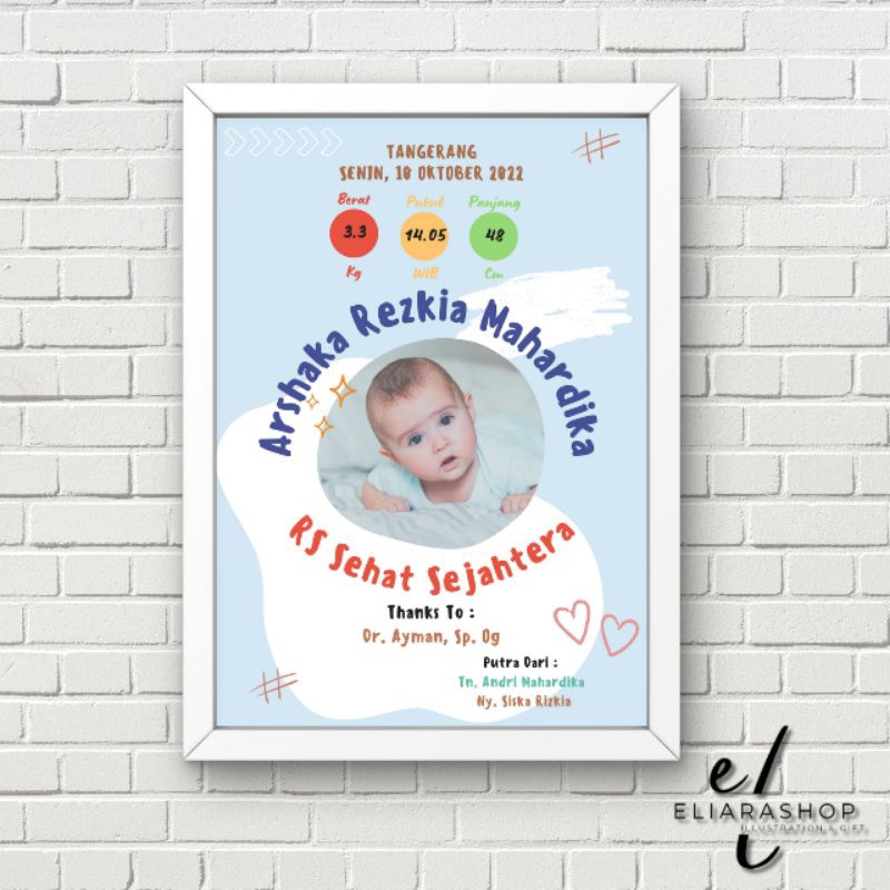 Jual Kado Hadiah Bayi Baby Shower Custom Hadiah Hiasan Dinding Murah ...