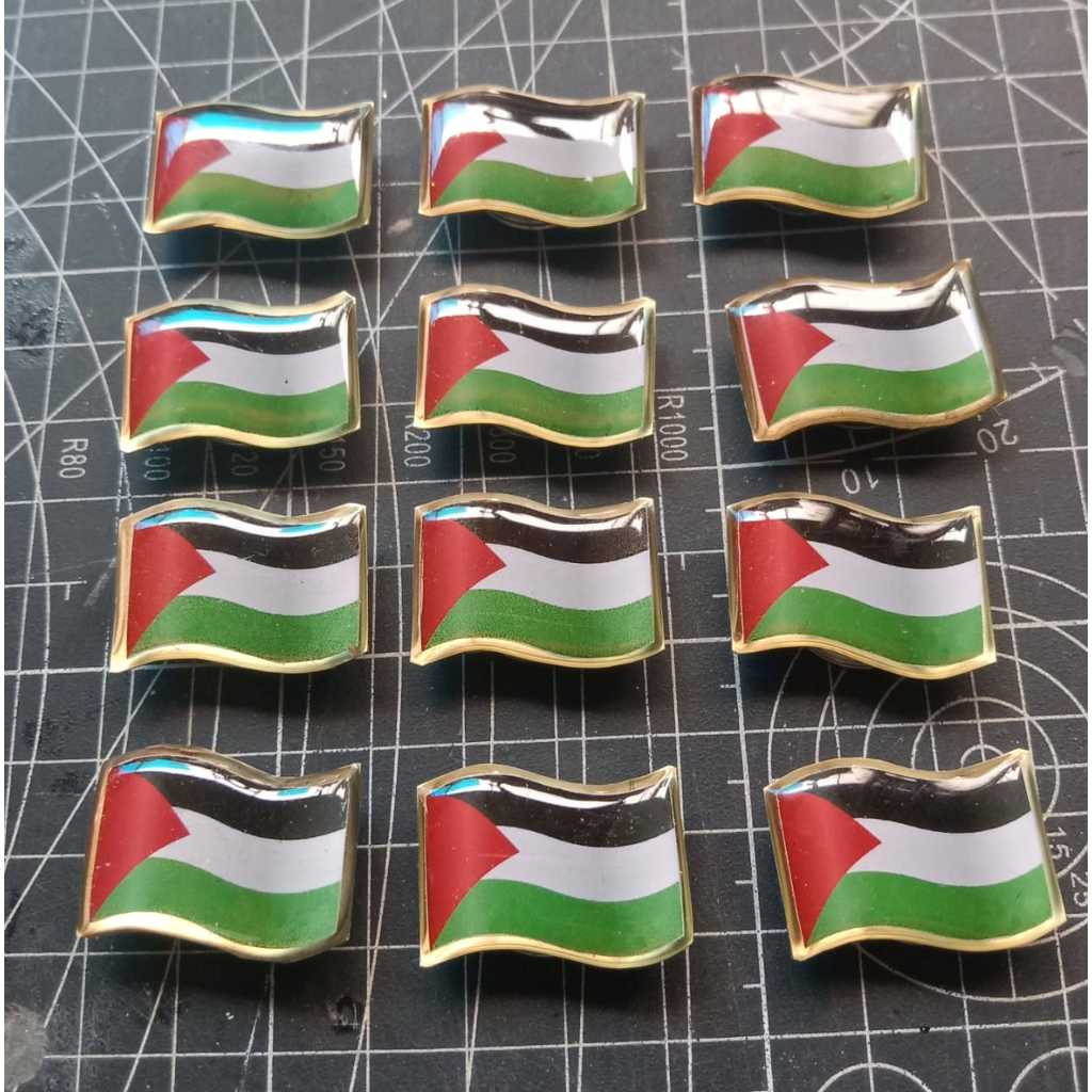 Jual Pin Bendera Palestina Bahan Logam Lapis Resin Custom | Shopee ...