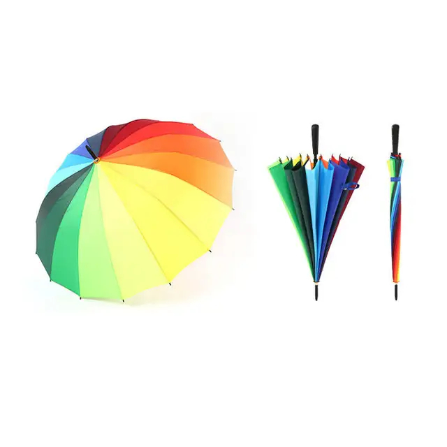 Jual Payung Rainbow Pelangi Golf Besar Jumbo 16 jari kuat kokoh payung ...