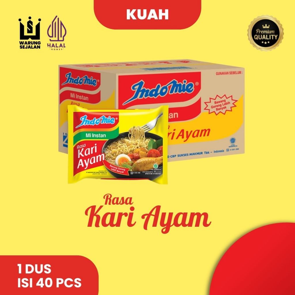 Jual INDOMIE KARI AYAM 1 DUS ISI 40 PCS INDOMIE RASA KARI AYAM MI KARI AYAM MIE KARI AYAM ...