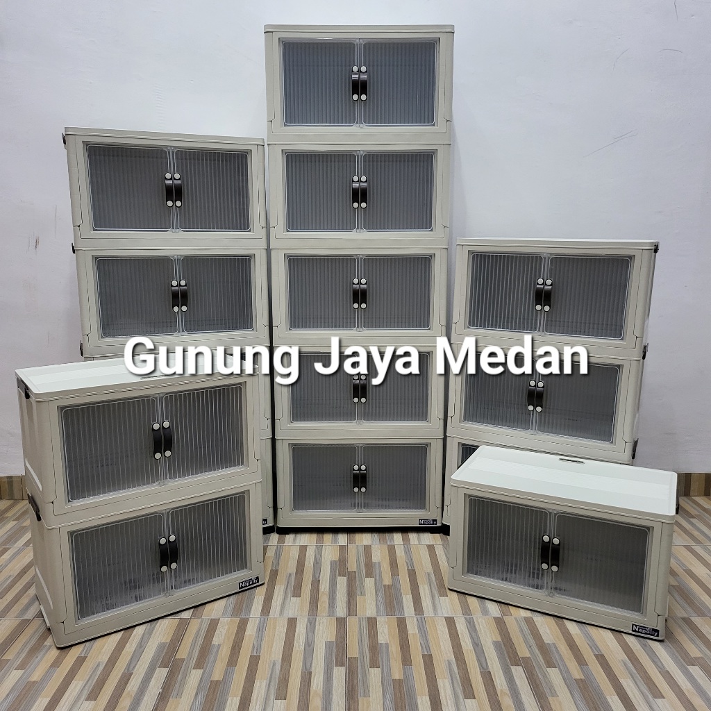 Jual Lemari Plastik Transparan Polibox Napolly Stackable Mudah Bongkar ...