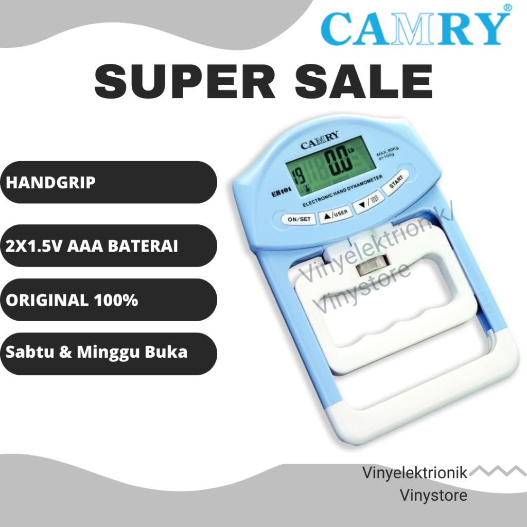 Jual CAMRY DYNAMOMETER HANDGRIP DIGITAL EH101 / HAND GRIP EH-101 ...