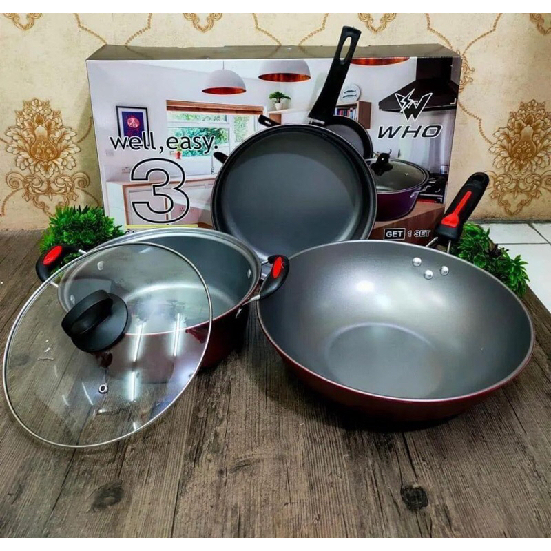 Jual PANCI SET ISI 3 IN 1 DENGAN TUTUP PANCI SET ANTI LENGKET | Shopee Indonesia