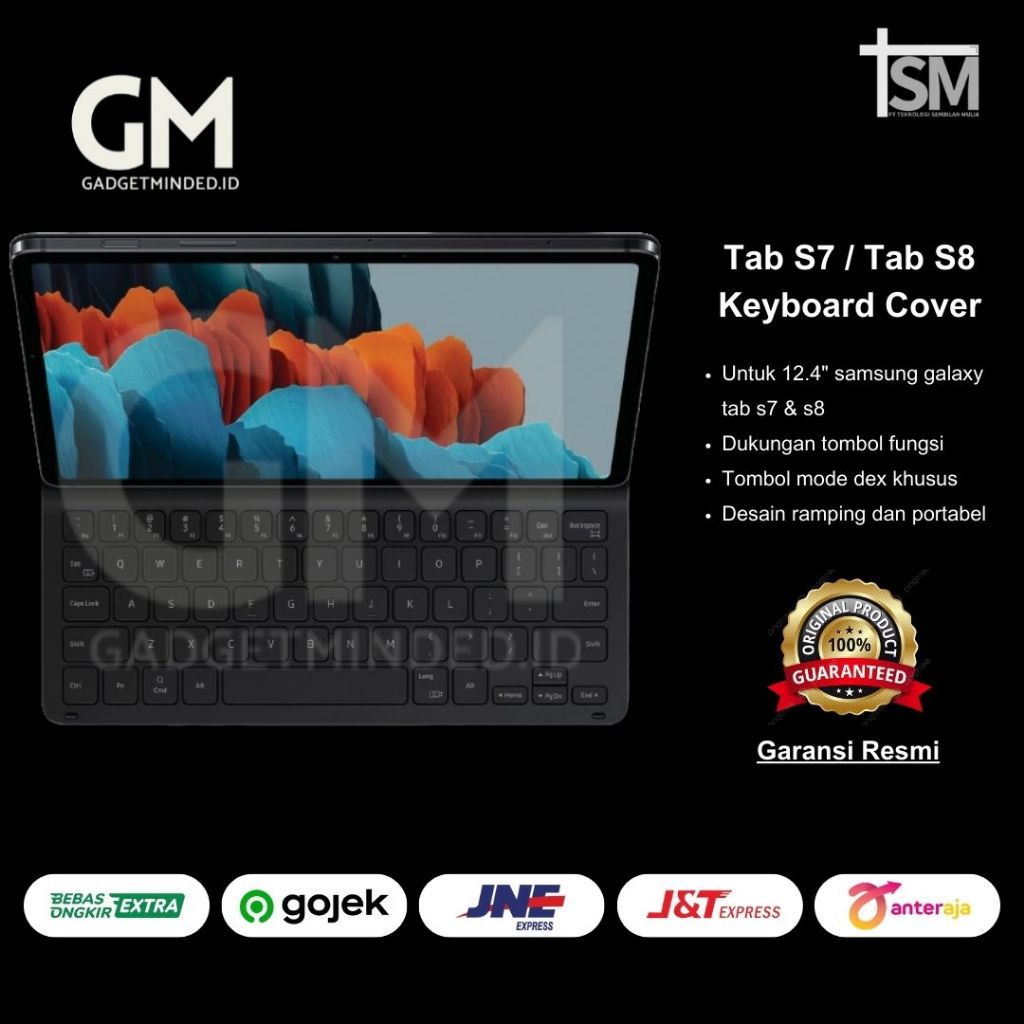 Jual Samsung Tab S7 / Tab S8 Keyboard Cover [Garansi Indonesia] | Shopee Indonesia