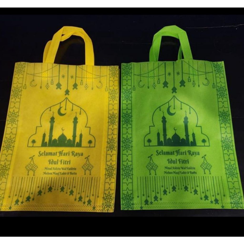 Jual Tas spunbond idul fitri per pack isi 12 (sablon 1 sisi) | Shopee ...