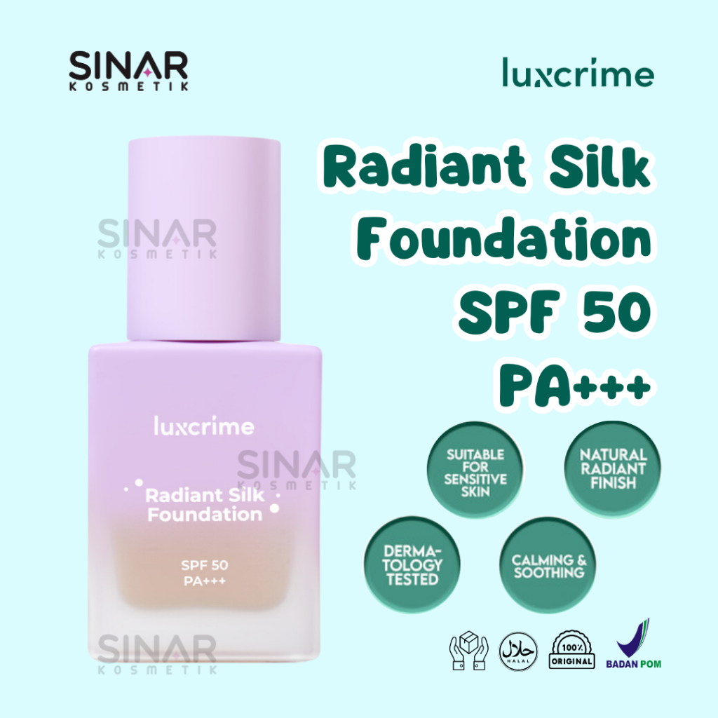 Jual LUXCRIME Radiant Silk Foundation SPF 50 PA+++ 30gr | Shopee Indonesia
