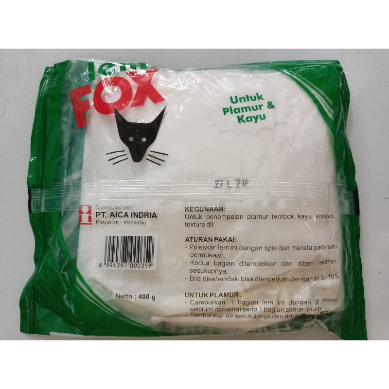 Jual Lem Perekat Kayu FOX Putih PVAc Bungkus HIJAU Plamur / Kertas ...