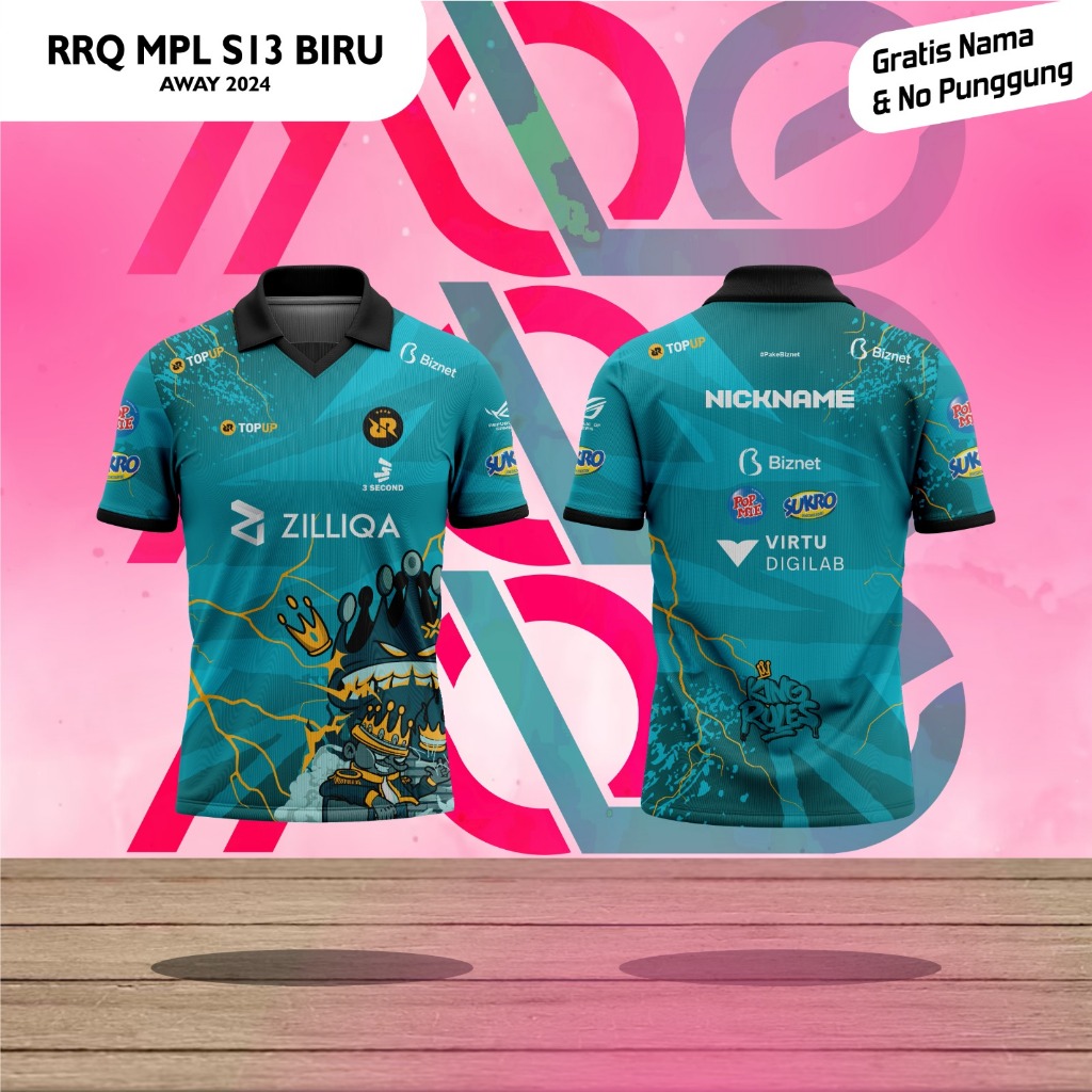 Jual Baju Jersey E-Sport RRQ MPL Season 13 Away Blue 24/25 Terbaru ...