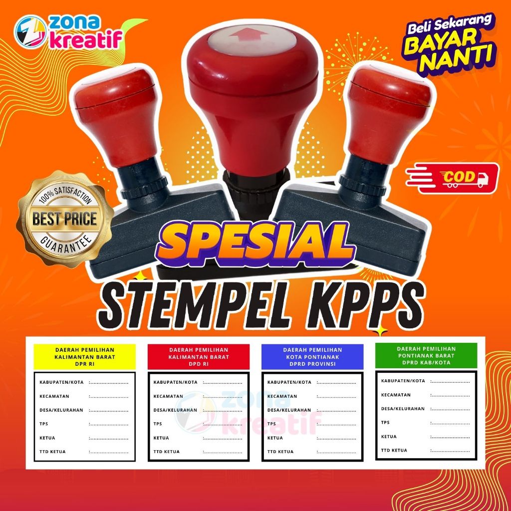Jual STEMPEL OTOMATIS TANPA BANTALAN. STEMPEL KPPS. STEMPEL WARNA MURAH DAN GRATIS DESAIN ...