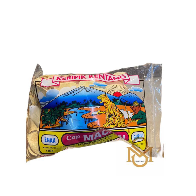 Jual Keripik Kentang Cap Macan 250 gr asli khas kota Batu | Shopee ...