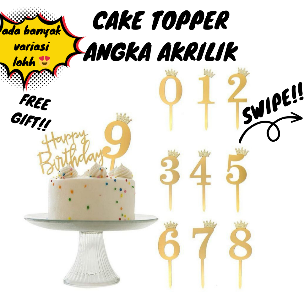 Jual Cake Topper Akrilik Angka | Shopee Indonesia