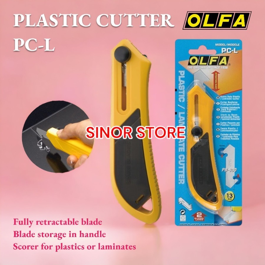 Jual OLFA Safety Cutter PC-L Heavy Duty Plastic Laminate Acrylic ...