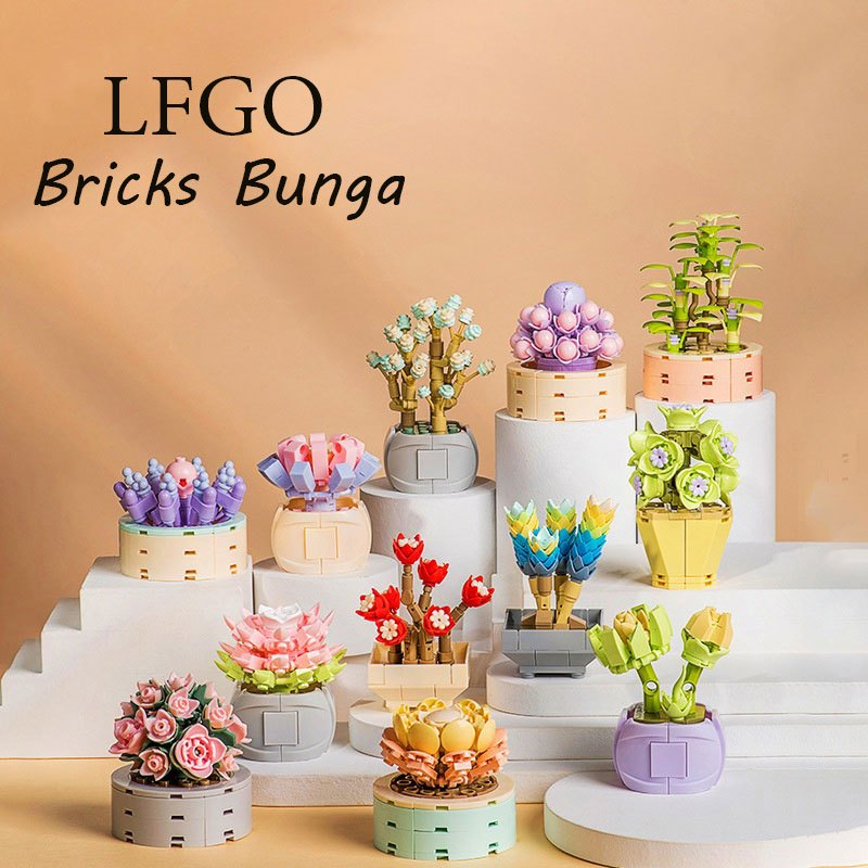 Jual Nano Block Building Blocks Flowers DIY Bunga Mainan Balok Toy ...