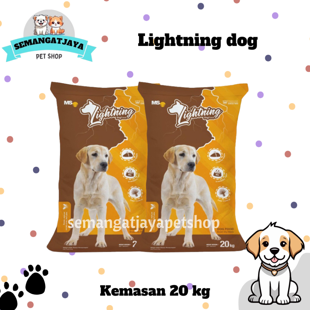 Jual LIGHTNING Dog food beef 20kg Makanan Anjing Lightning Dog 20 kg ...