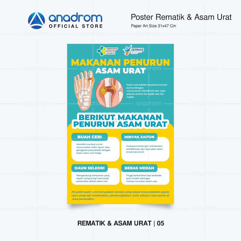Jual Poster Seputar Penyakit Rematik & Asam Urat | Poster Promosi ... Jual Poster Seputar Penyakit Rematik & Asam Urat | Poster Promosi ...