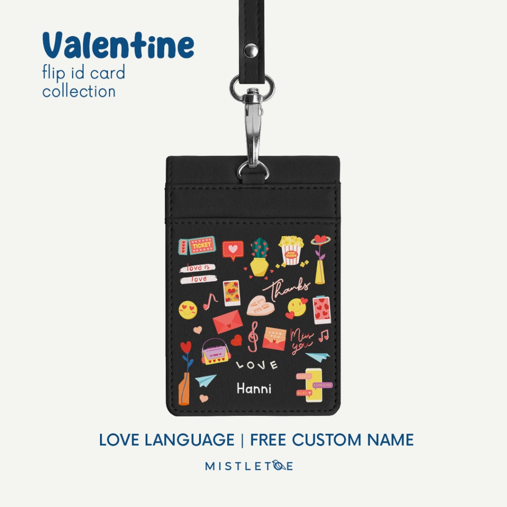 Jual Valentine Custom Flip ID Card Holder - Lanyard - Name Tag | Shopee ...