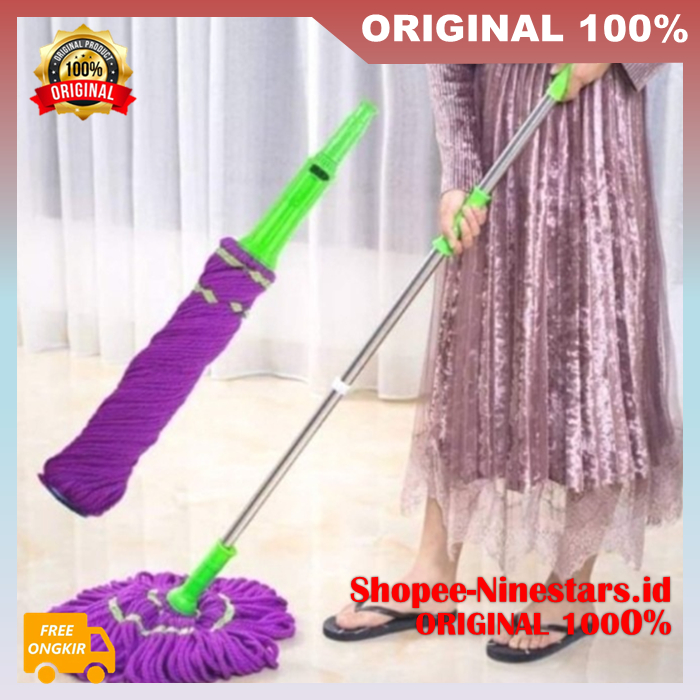 Jual Alat pel lantai putar otomatis 360 derajat efisien magic twist mop ...