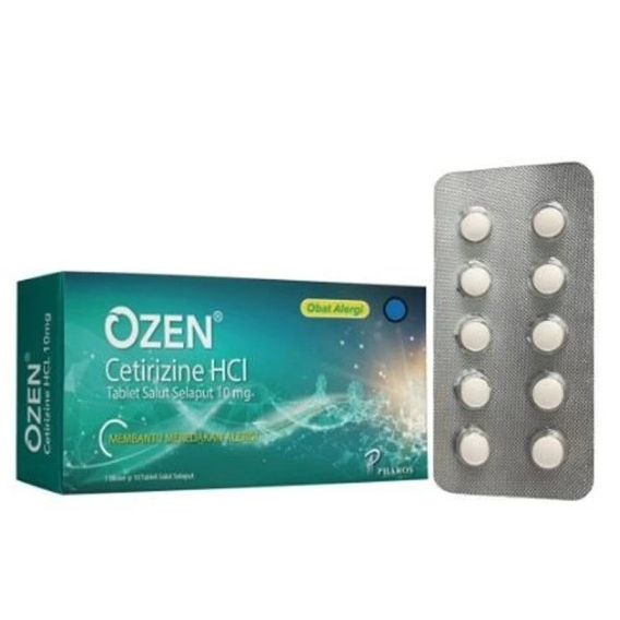 Jual OZEN 10 MG BLISTER 10 TABLET/CETIRIZINE/ANTI HISTAMINE/ANTI ALERGI ...