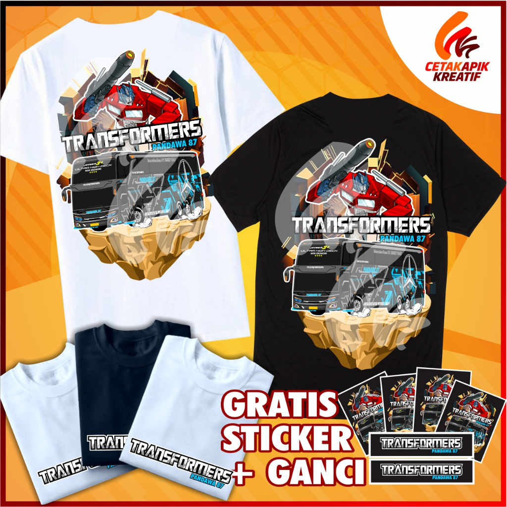 Jual ( FREE STICKER ) KAOS BUS TRANSFORMERS PANDAWA 87 KAOS BIS MANIA ...
