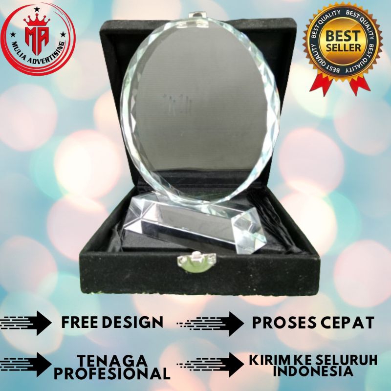 Jual Plakat kristal lingkaran | Plakat kaca | Plakat cristal bulat ...