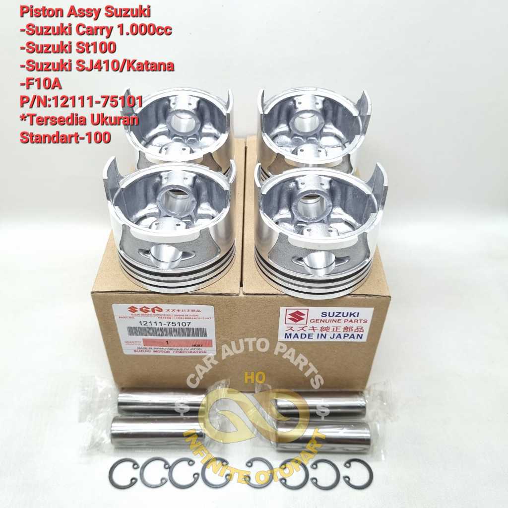 Jual PISTON ASSY SET SUZUKI ST100 CARRY 1.0 SJ410 KATANA F10A STD-OS100 GOOD QUALITY | Shopee ...