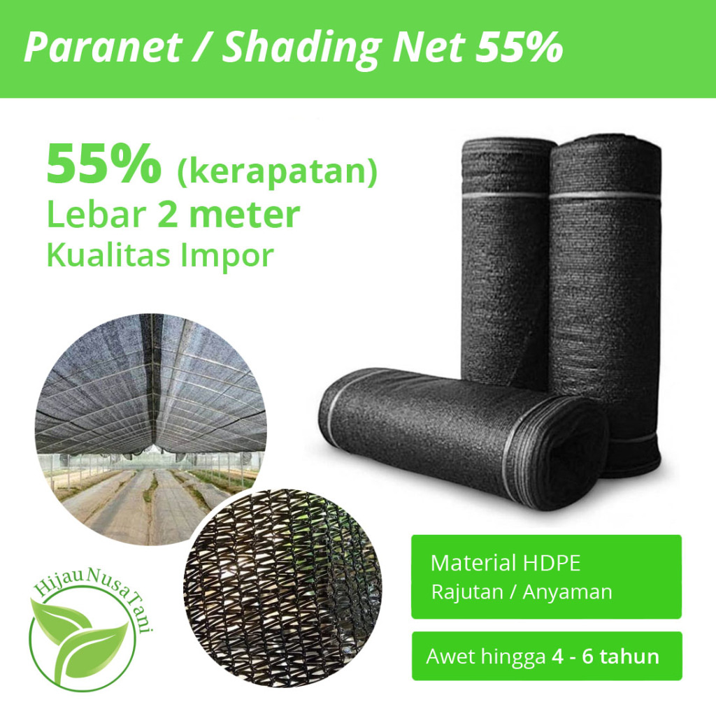 Jual PARANET 55% BLACK SUN NET Lebar 2 Meter - Jaring Peneduh Green ...
