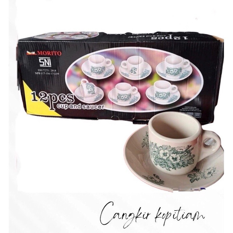 Jual Cagkir Piring Kopi Morito/ Pyramid / DEX / Gelas kopitiam/Gelas ...