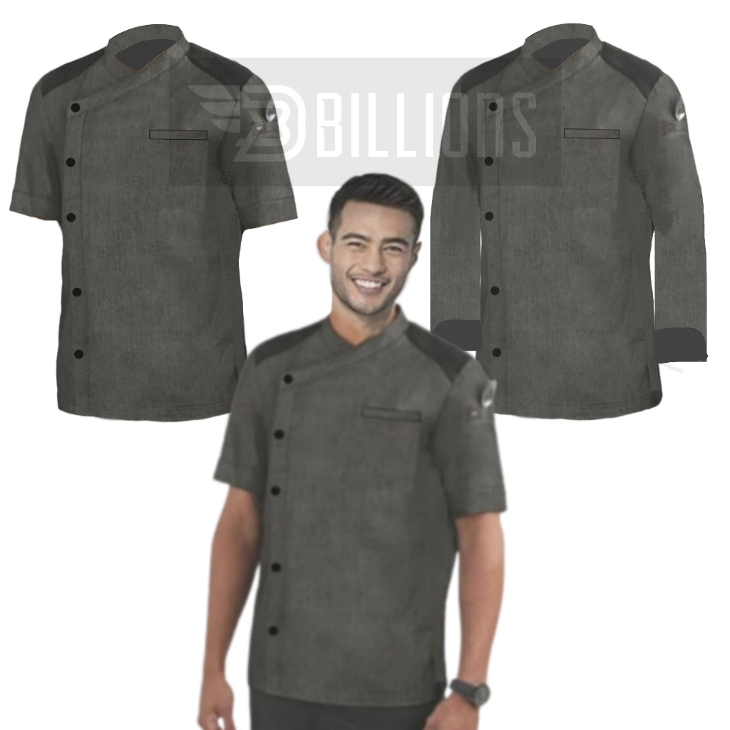 Jual Chef Jacket Kemeja Kerja Baju Koki Pria Wanita Lengan Pendek ...