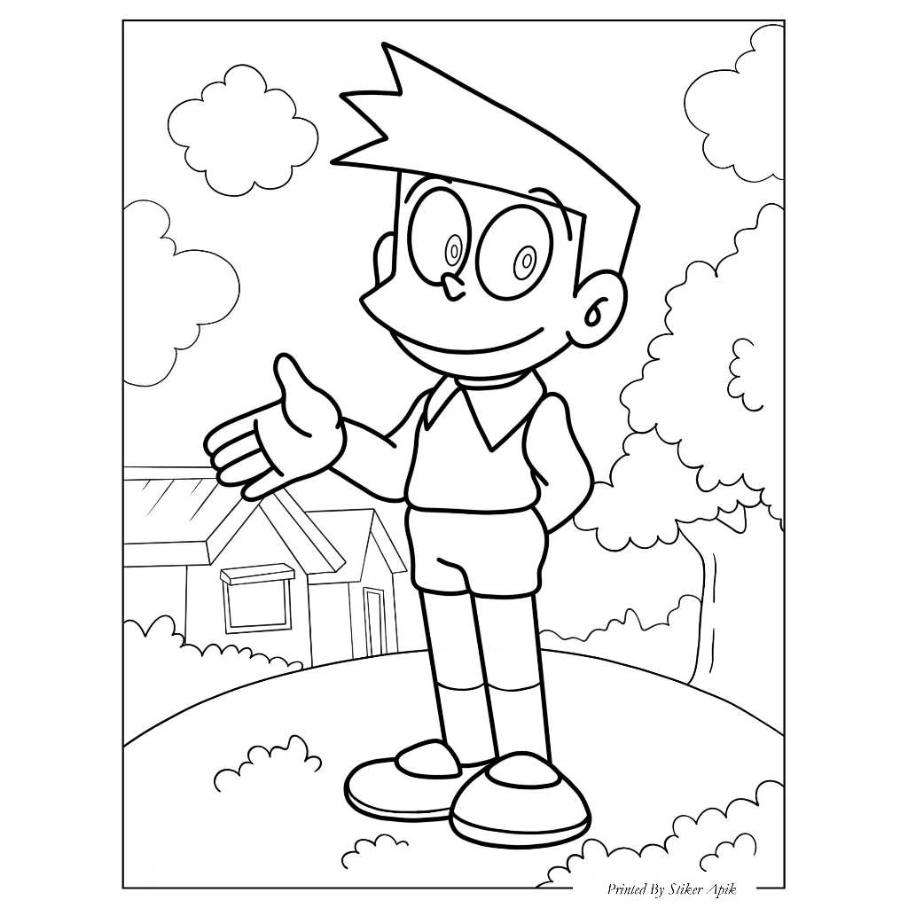 Jual Kertas Gambar Mewarnai Tema Doraemon Worksheet Coloring Paper ...