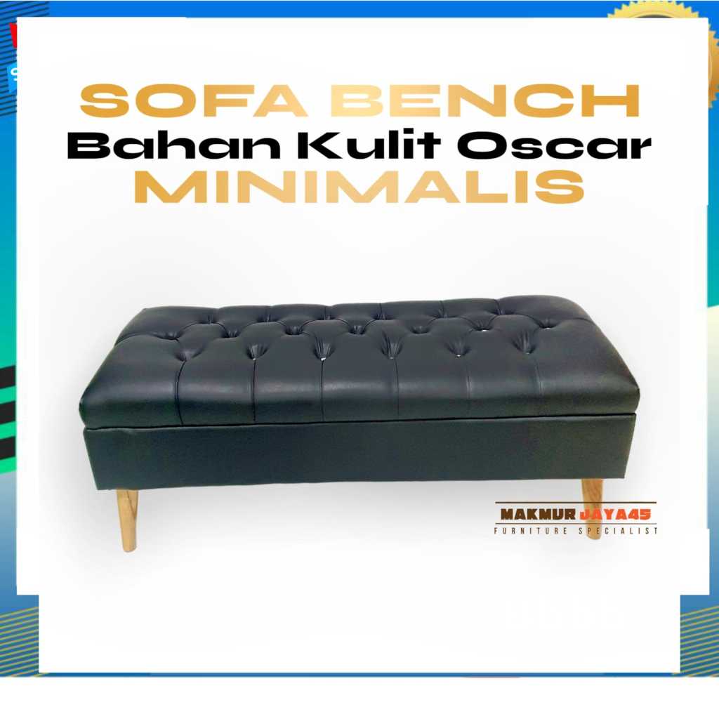 Jual ( OSCAR KULIT ) SOFA BENCH MINIMALIS BAHAN KULIT SINTETIS PANJANG ...
