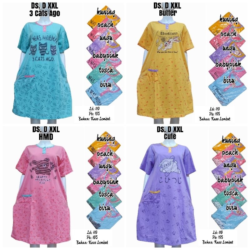 Jual 4 PCS DASTER KAOS CANTIK JUMBO / STANDAR WANITA DEWASA BUMIL BUSUI ...