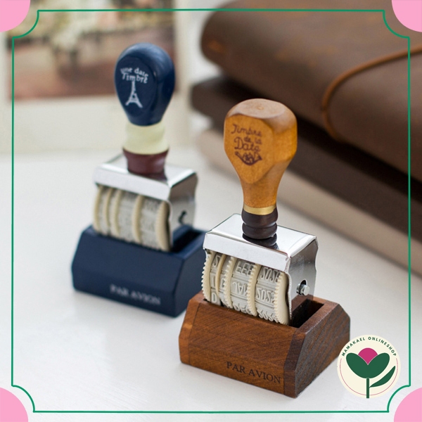 Jual Retro date stamp vintage wooden aesthetic stempel tanggal bulan ...