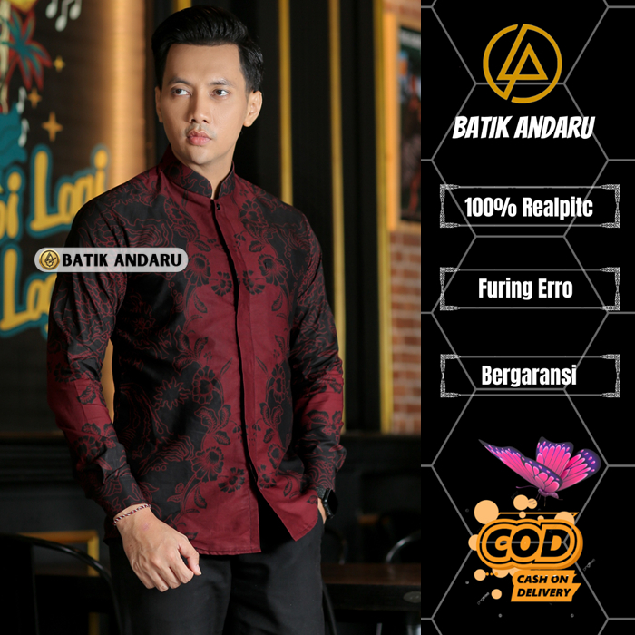 Jual Batik Andaru Motif Koko Hawari Koko Batik Pria Lengan Panjang ...