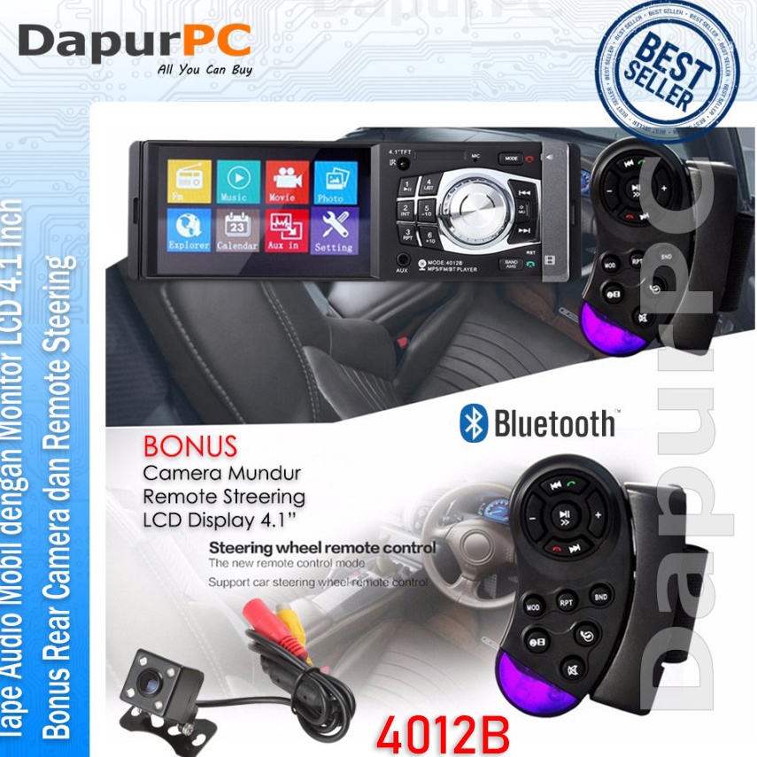 Jual Single Din Monitor LCD 41 Inch 412B Tape Audio Mobil Rear Camera ...