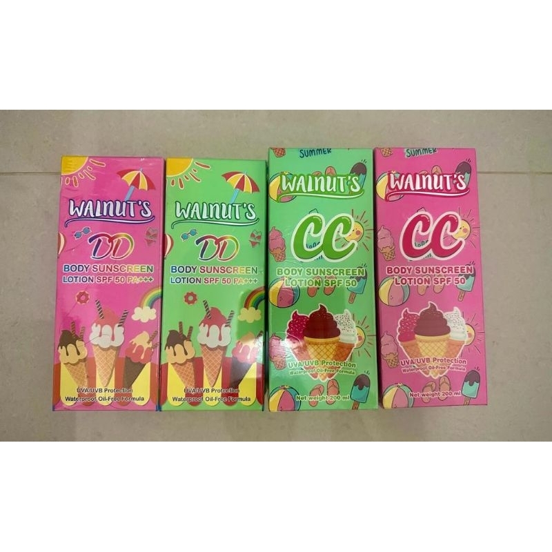 Jual DD WALNUTS DD BODY SUNSCREEN LOTION SPF 50 PA+++ 150ml | Shopee ...