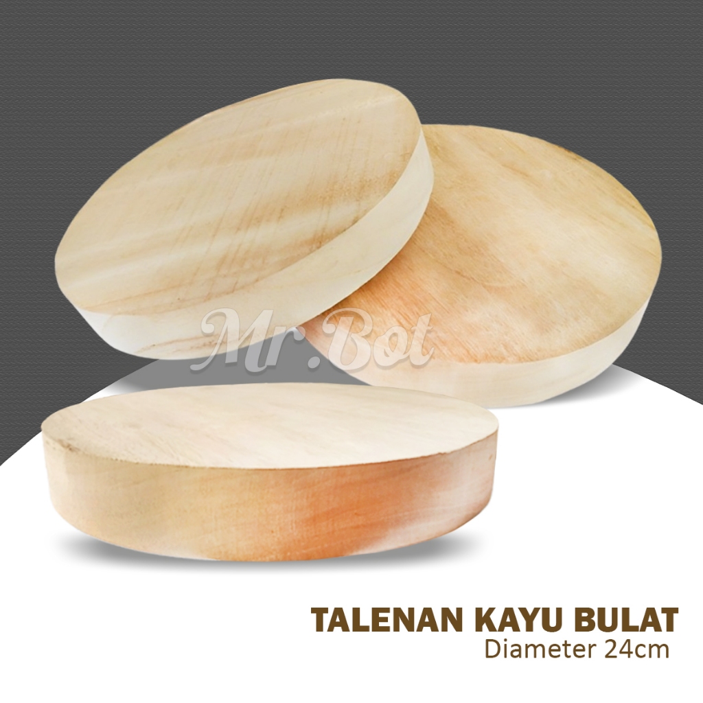 Jual Talenan Kayu Bulat / Talenan Bulat Besar Tebal / Talenan Daging ...