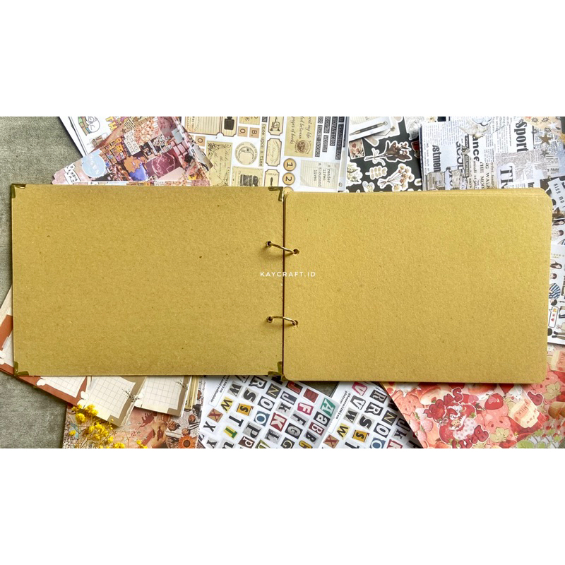 Jual SCRAPBOOK ALBUM A4 (21x30cm) YELLOW - Free kertas aestetic ...