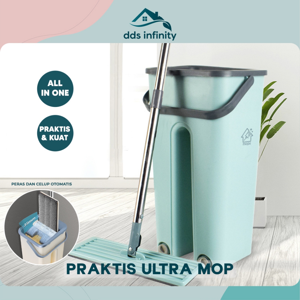 Jual Alat Pel Lantai Praktis Ultra Mop Flat Pengepel Otomatis 360 ...