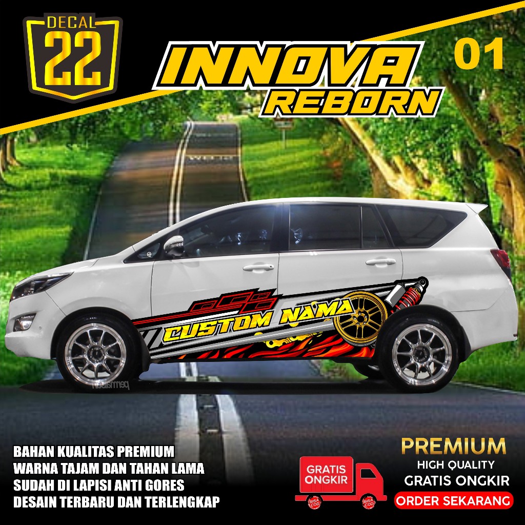 Jual Decal Sticker Body Samping Mobil Innova Reborn Calya Sigra Pajero ...