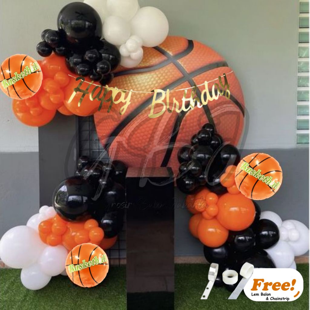 Jual [PAKET PREMIUM] Dekorasi Ulang Tahun Tema Bola Basket / Basketball ...