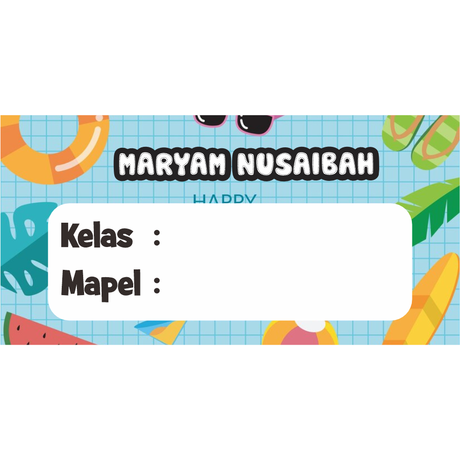 Jual Stiker Mata Pelajaran Stiker Mapel Custom Nama Motif Estetik Label ...