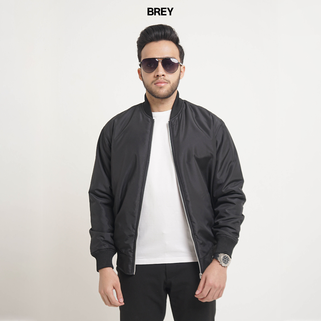 Jual Jaket Pria Bomber Original Hitam Black Jacket Parasut Windbreaker ...
