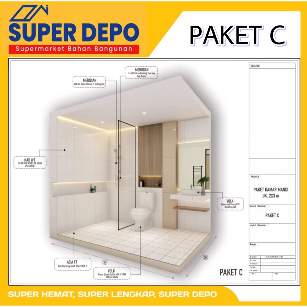 Jual PAKET HEMAT KAMAR MANDI C SUPER DEPO BONUS SINK | Shopee Indonesia