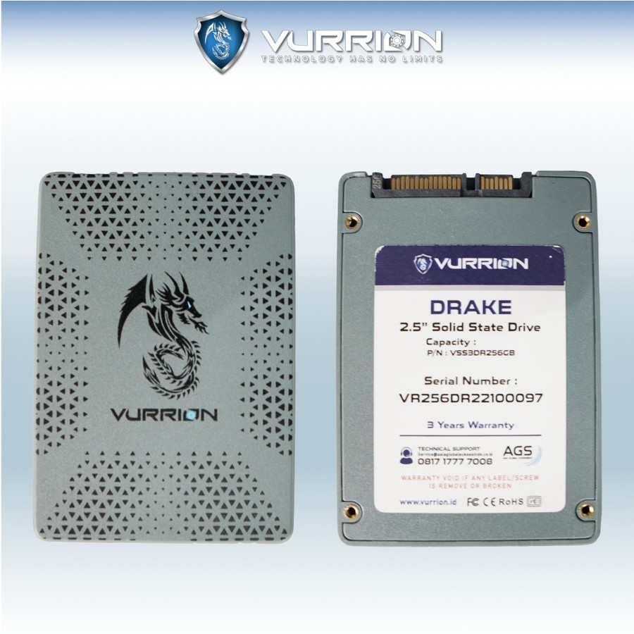 Jual Ssd Vurrion Drake 2.5" Sata 128GB/256GB/512GB/1TB - Original ...