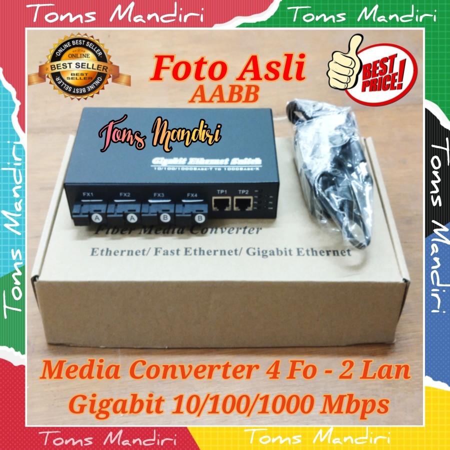 Jual Media Converter Fiber Optic 4Fo -2Lan Gigabit 10/100/1000 Mbps | Shopee Indonesia
