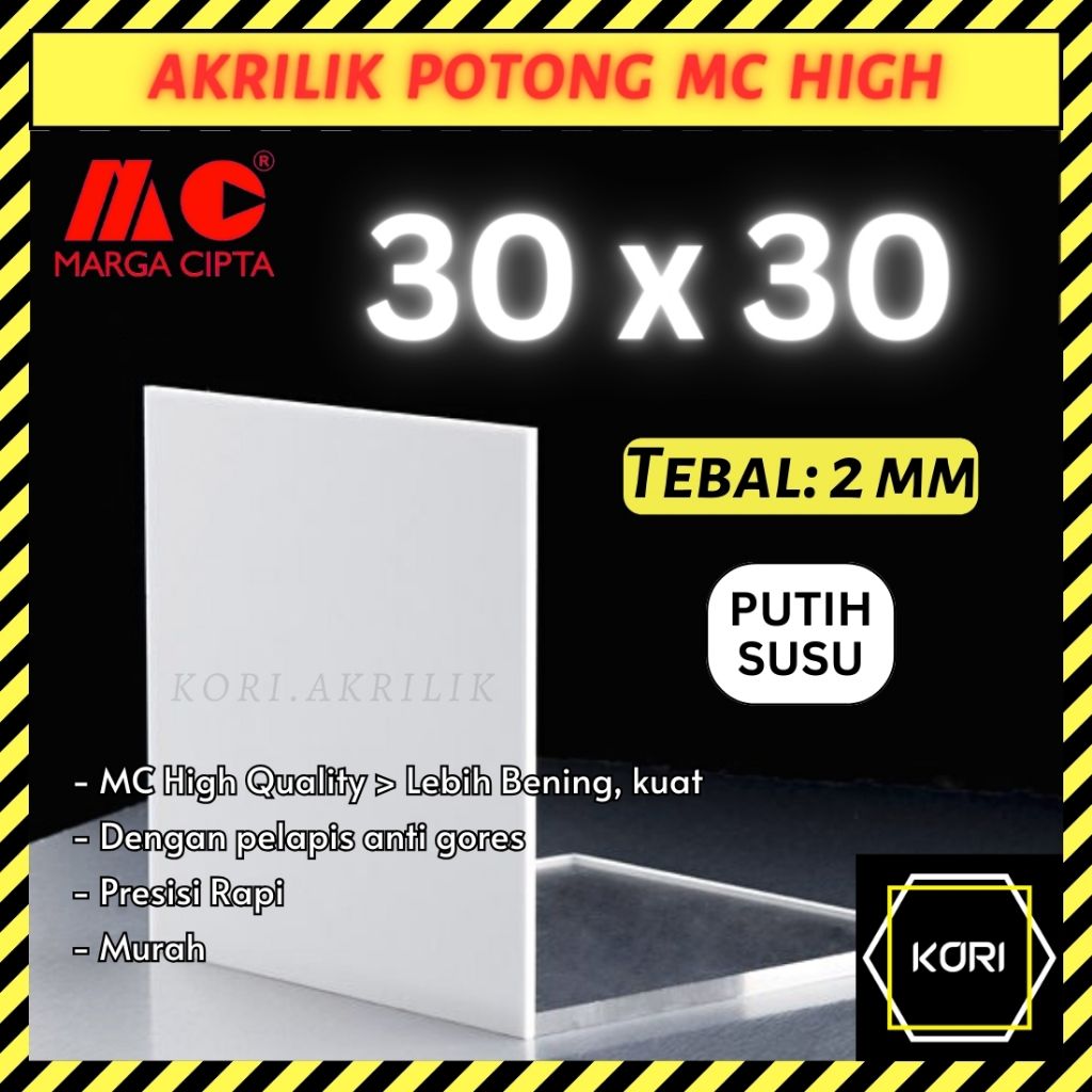 Jual Akrilik Lembaran 30x30 cm 2 mm Putih Susu MARGA CIPTA Neon Box ...