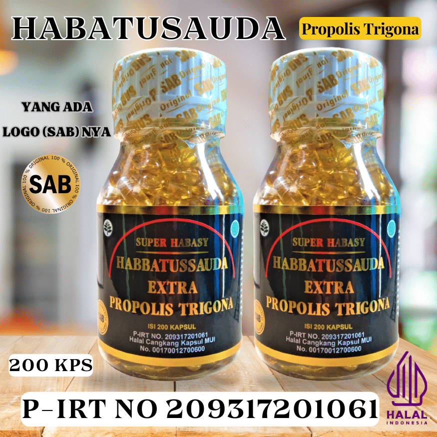Jual Habbatussauda Extra Propolis Trigona 200 kapsul Original SAB ...