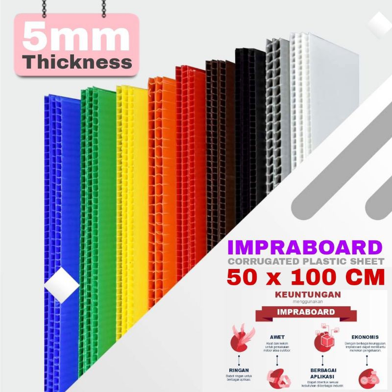 Jual Impraboard Infraboard 5mm 50 x 100 cm / 50x100 cm / 100x50 cm PP ...