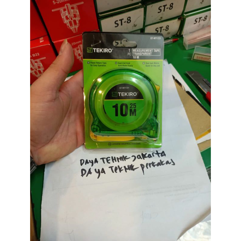 Jual tekiro meteran 10m transparan / measurement tape transparent 10 m ...