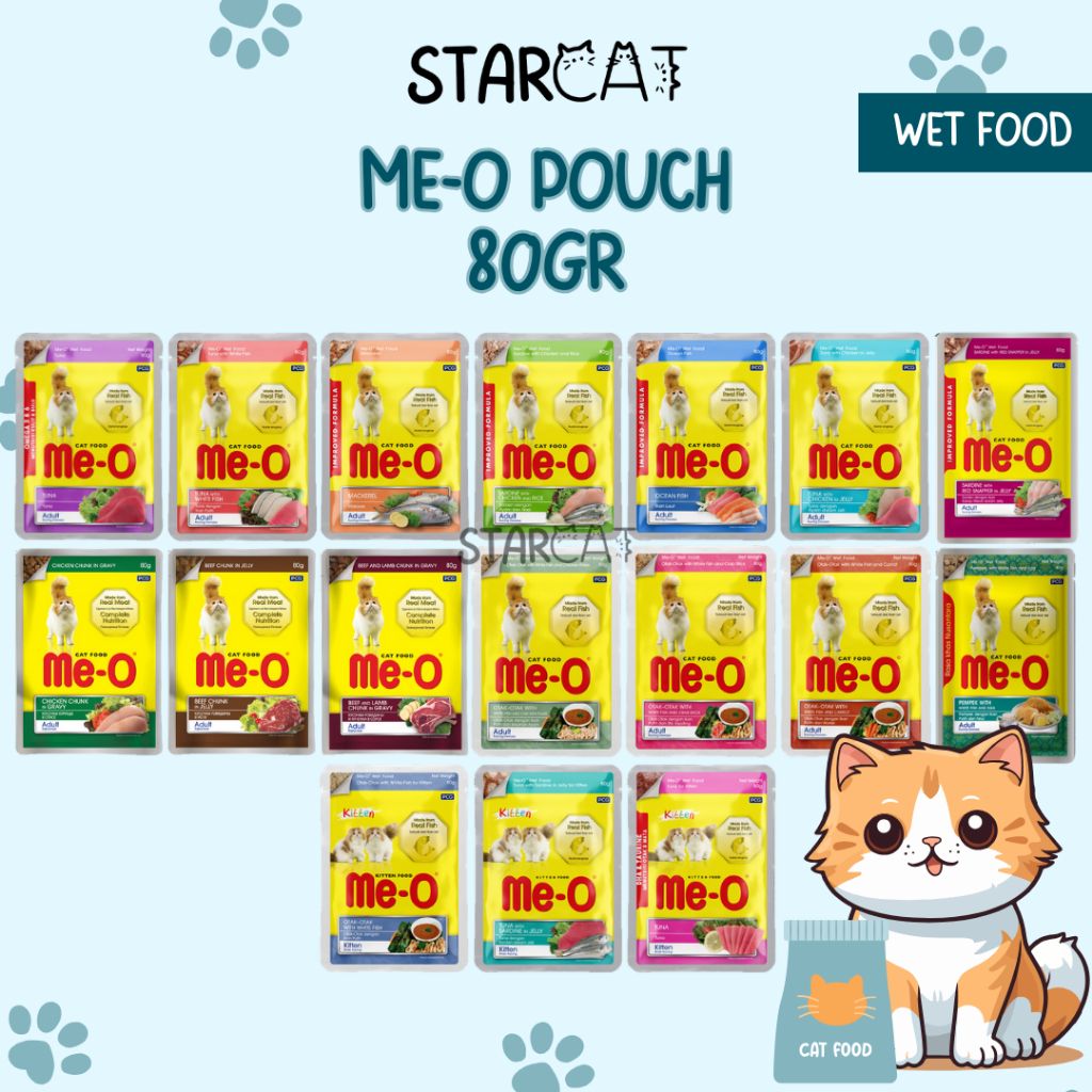 Jual Me-O Pouch 80gr Makanan Basah Kucing Meo Can Wet Food Adult Kitten ...